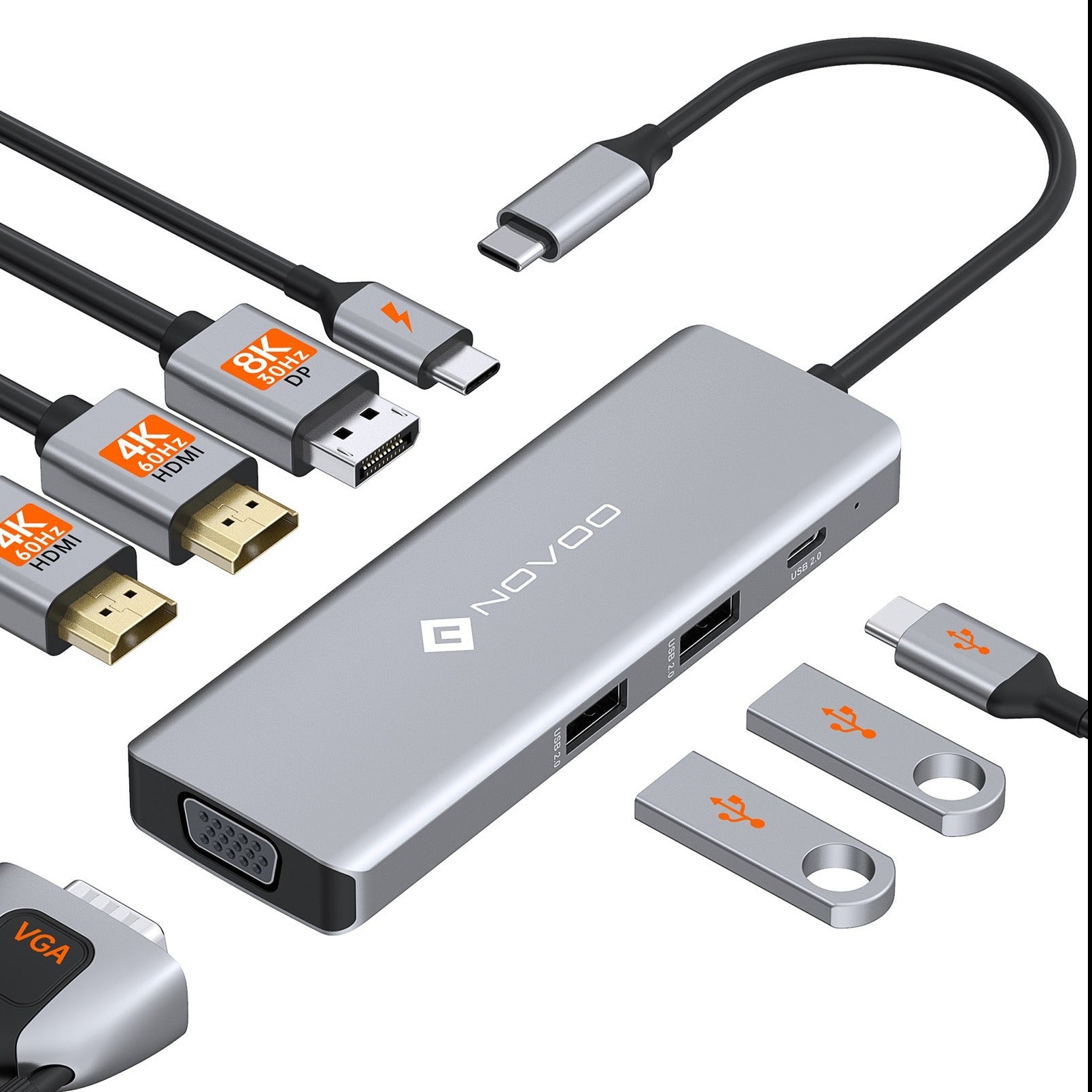 NOVOO 8 in 1 RM8 USB C HUB