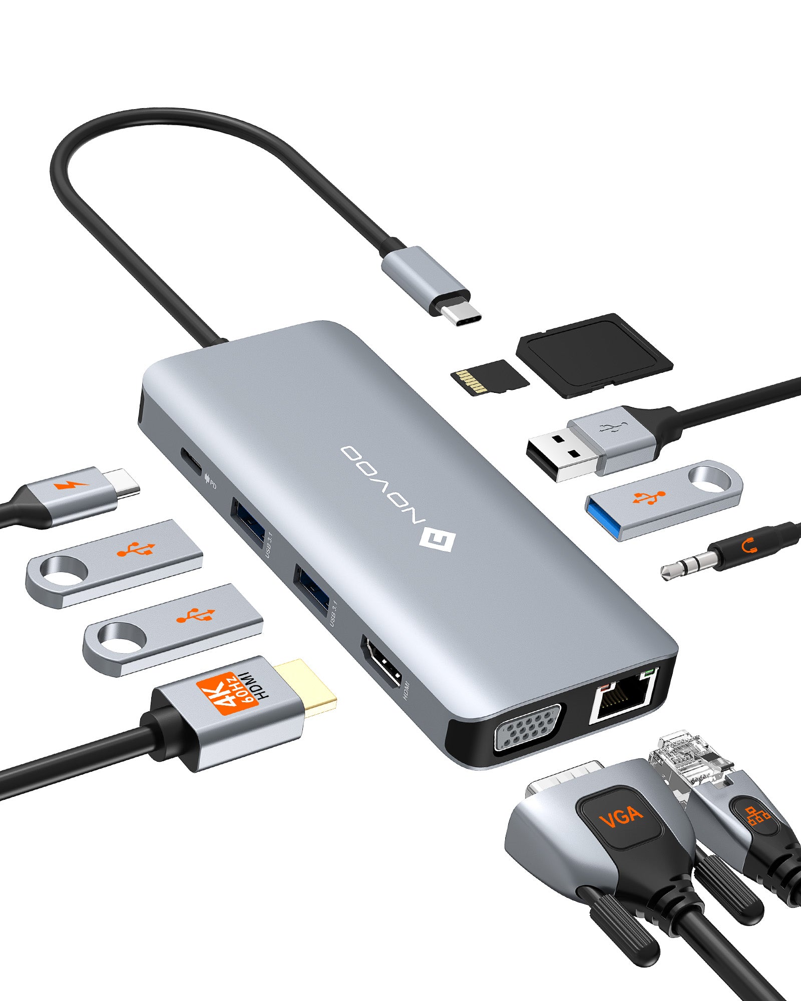 NOVOO 11-IN-1 R11 USB C Docking Station